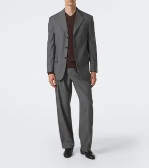 THE ROW Tavel Virgin Wool Mouliné Suit Pants