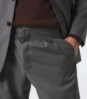 THE ROW Tavel Virgin Wool Mouliné Suit Pants