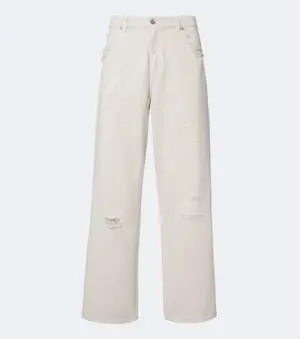 Our Legacy Vast Cut Distressed Wide-leg Jeans - Beige