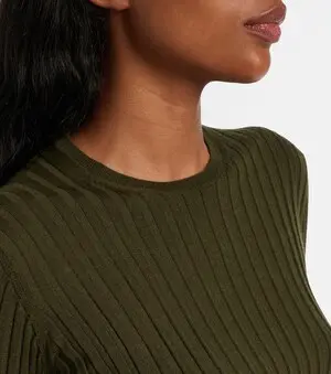 Saint Laurent Lace-trimmed Wool, Cashmere, And Silk Top