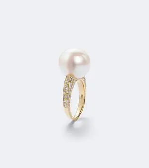 SUZANNE KALAN 18kt Ring With Pearl And Diamonds