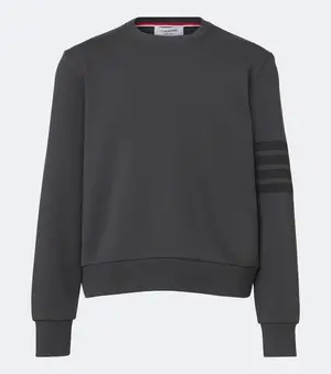 Thom Browne 4-bar Cotton Jersey Sweatshirt - Grey