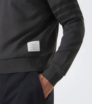 Thom Browne 4-bar Cotton Jersey Sweatshirt - Grey