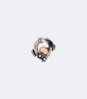 Etro Crystal-embellished Faux-pearl Hoop Earrings