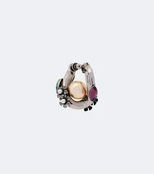 Etro Crystal-embellished Faux-pearl Hoop Earrings