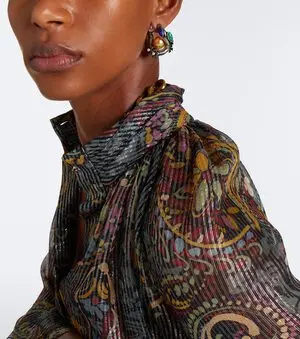 Etro Crystal-embellished Faux-pearl Hoop Earrings