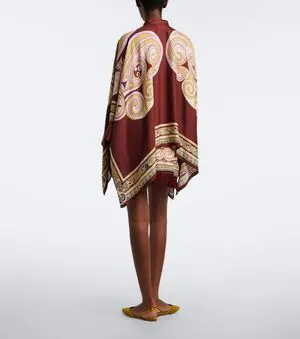 La DoubleJ Kells Fringed Silk Twill Miniskirt