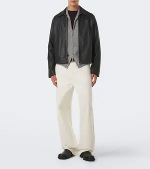 ALLUDE Wool And Cashmere Zip-up Sweater