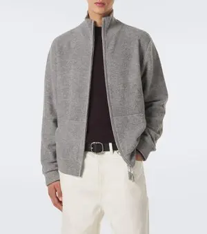 ALLUDE Wool And Cashmere Zip-up Sweater