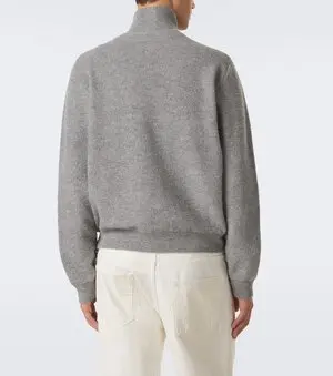 ALLUDE Wool And Cashmere Zip-up Sweater