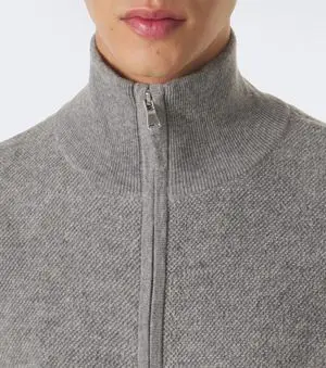 ALLUDE Wool And Cashmere Zip-up Sweater
