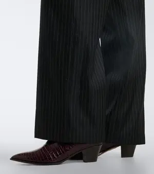 AQUAZZURA Brunswick Croc-effect Leather Ankle Boots