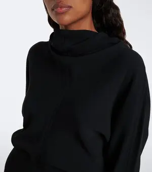 TOTEME Draped Turtleneck Cady Midi Dress