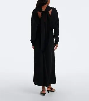TOTEME Draped Turtleneck Cady Midi Dress