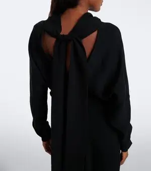 TOTEME Draped Turtleneck Cady Midi Dress