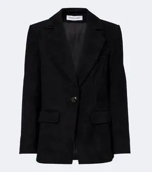 Veronica Beard Healy Suede Blazer - Black