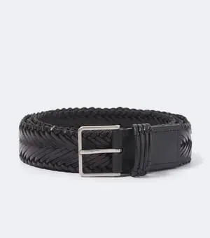 THE ROW Fisherman Woven Leather Belt - Black