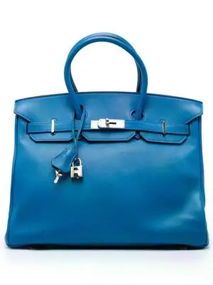 Hermès 2011 Swift Birkin Retourne 35 Handbag - Blue