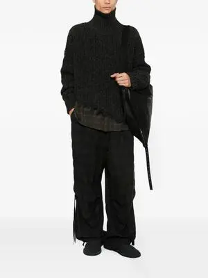 Isabel Benenato Distressed Turtleneck Sweater - Grey