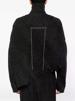 Isabel Benenato Distressed Turtleneck Sweater