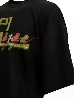 Kapital Mesh-back Logo-print T-shirt