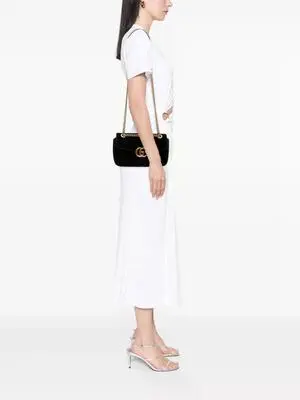 Gucci 2016-2026 Medium Gg Marmont Matelasse Velvet Shoulder Bag - Black