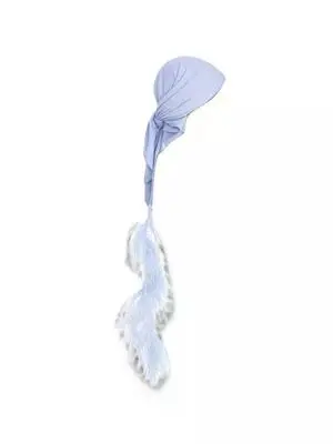 MANURI Sissy Feather-trim Headscarf - Blue
