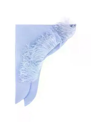 MANURI MANURÍ Feather-Trimmed Headscarf Blue