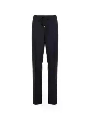 LARDINI Drawstring-fastening Pressed-crease Trousers - Blue