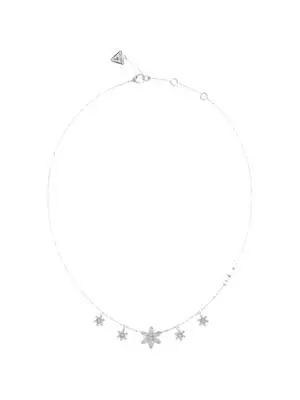 Guess Flower-pendant Necklace - Silver