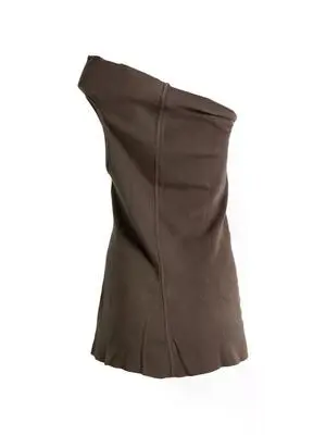Rick Owens Draped One-shoulder Tank Top - Brown