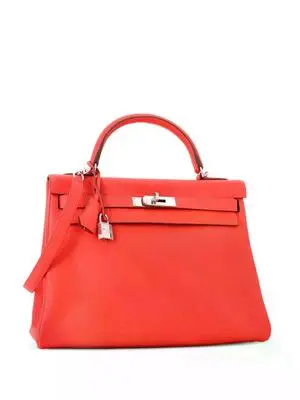 Hermès Kelly Handbag Clemence With Palladium Hardware 32 Satchel - Pink