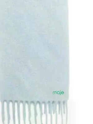 Maje Logo-embroidered Fringed Scarf