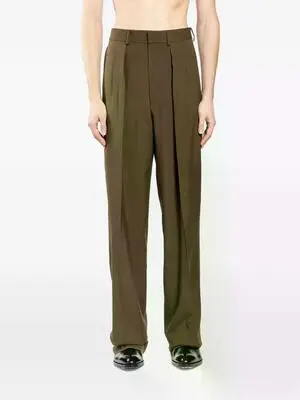 TOM FORD Double-pleat Wool Trousers - Green