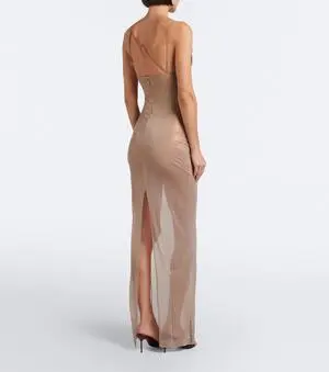 NENSI DOJAKA Sheer Tulle Maxi Dress