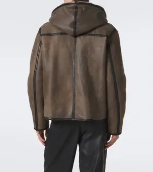 Our Legacy Hooded Shearling-lined Leather Jacket