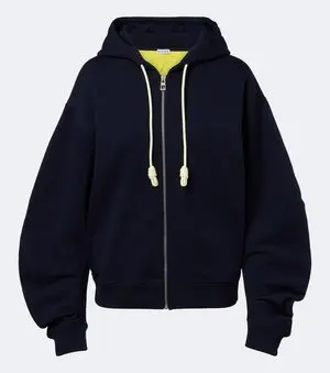 Loewe Flamenco Cotton Fleece Zip-up Hoodie - Blue