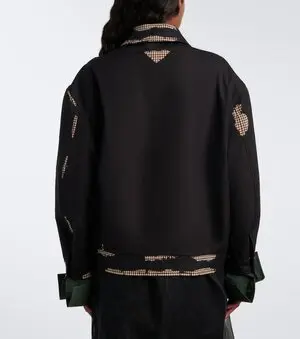 Prada Houndstooth Devoré Cotton Blouson Jacket