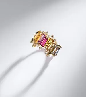 SUZANNE KALAN 18kt Ring With Sapphires And Diamonds