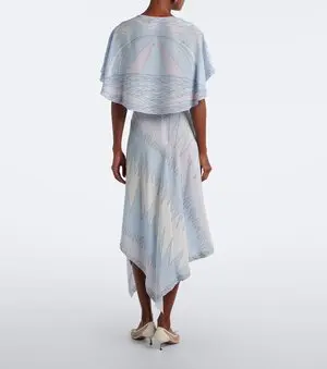 Emilio Pucci Labirinto Asymmetric Silk Crêpe De Chine Midi Dress