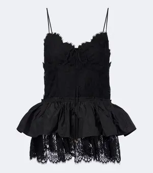 Chloé Peplum Lace Camisole - Black