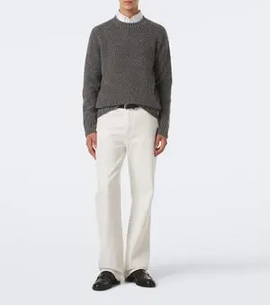 Gabriela Hearst Sermo Herringbone Cashmere Sweater