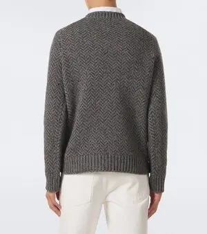 Gabriela Hearst Sermo Herringbone Cashmere Sweater