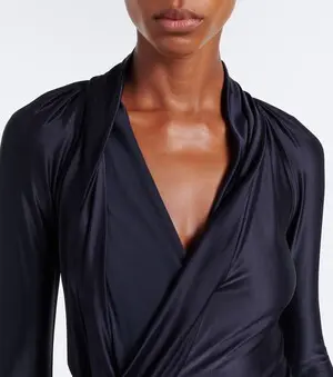 Victoria Beckham Lea Draped Silk-trimmed Jersey Maxi Dress