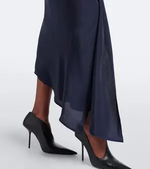 Victoria Beckham Lea Draped Silk-trimmed Jersey Maxi Dress