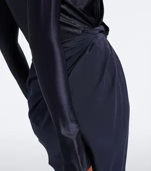 Victoria Beckham Lea Draped Silk-trimmed Jersey Maxi Dress