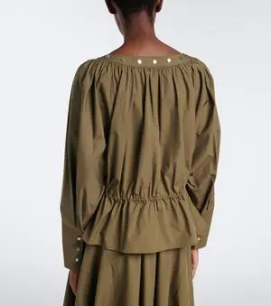 Tory Burch Studded Cotton-blend Poplin Blouse