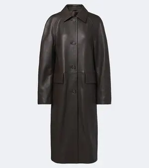 TOTEME Raglan Leather Coat - Brown
