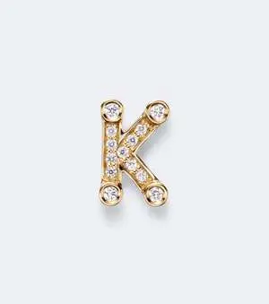 Sophie Bille Brahe Initial Petite K 18kt Single Earring With Diamonds - Gold