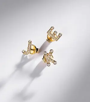 Sophie Bille Brahe Initial Petite K 18kt Single Earring With Diamonds